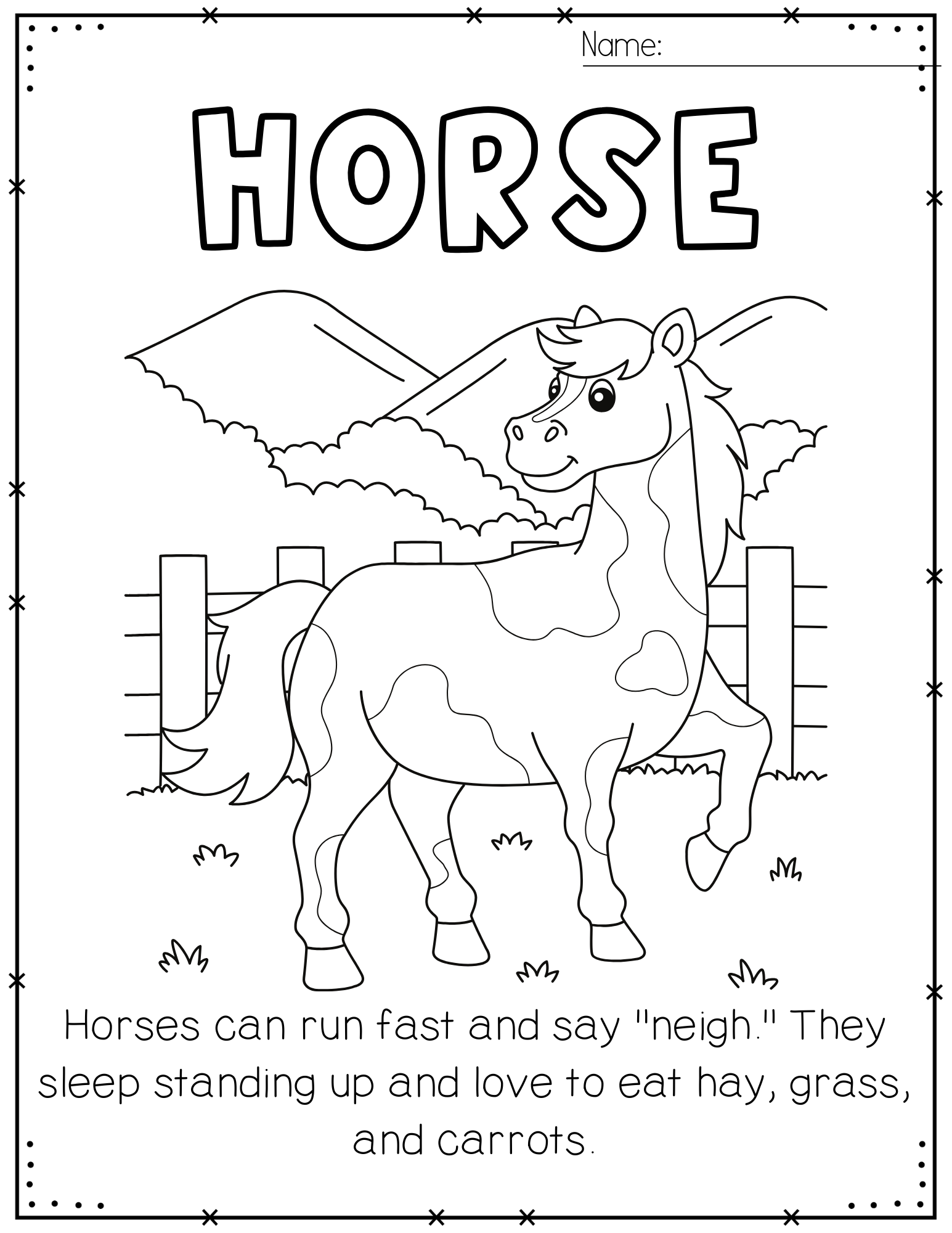 Farm Animal Coloring Booklet with Sentences | Read & Color for Kinder ...