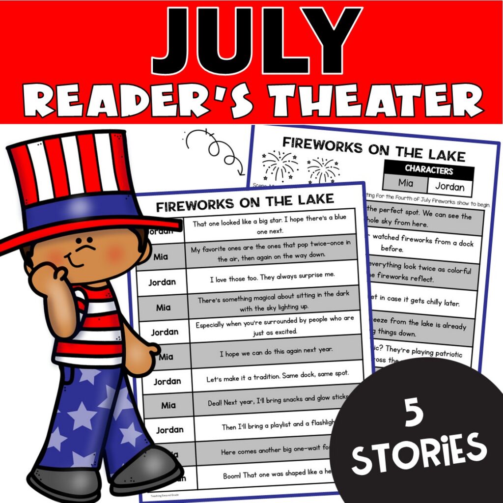 July Reader's Theater for 1st and 2nd Grade | 5 Stories Comprehension ...