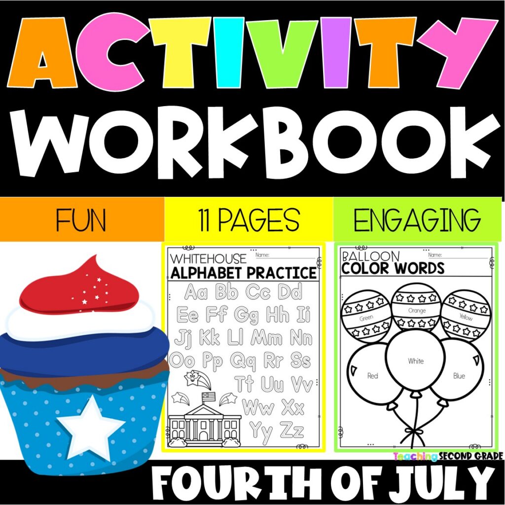 July 4th Preschool & Kindergarten Workbook | Tracing Letters, Numbers ...