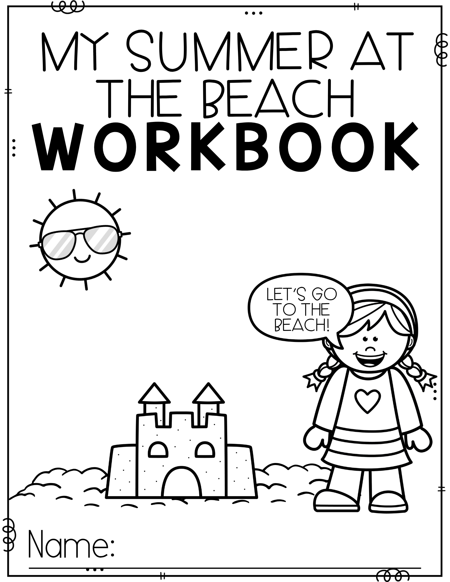 Summer Beach Themed Activity Workbook – Literacy, Math, and Fine Motor ...