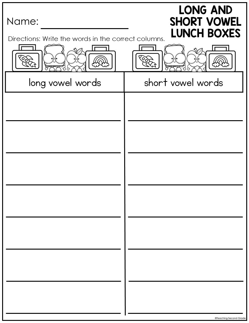 Vowel Sound Sorting Game – Long Short Vowels Activity Phonics Center ...