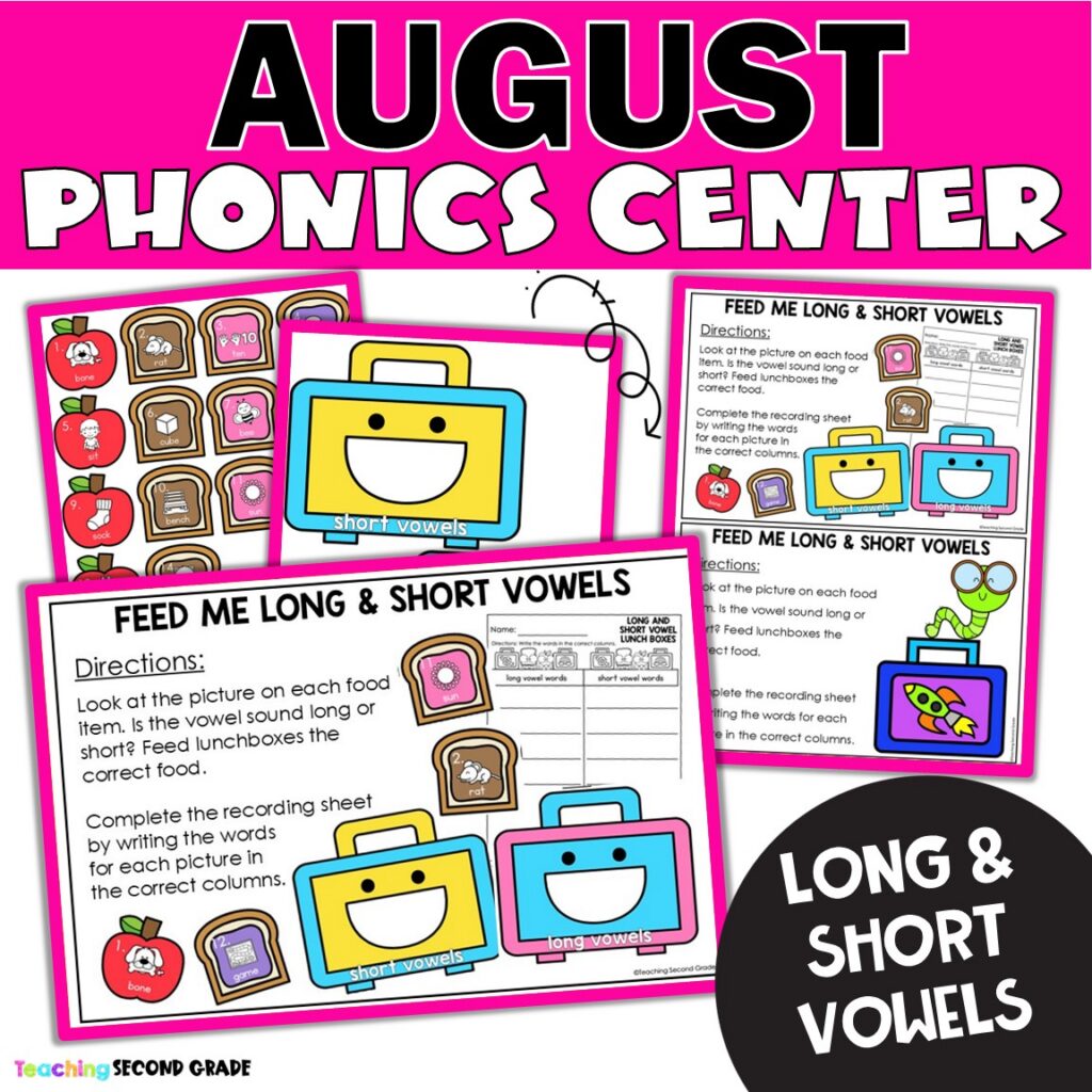 Vowel Sound Sorting Game – Long Short Vowels Activity Phonics Center ...