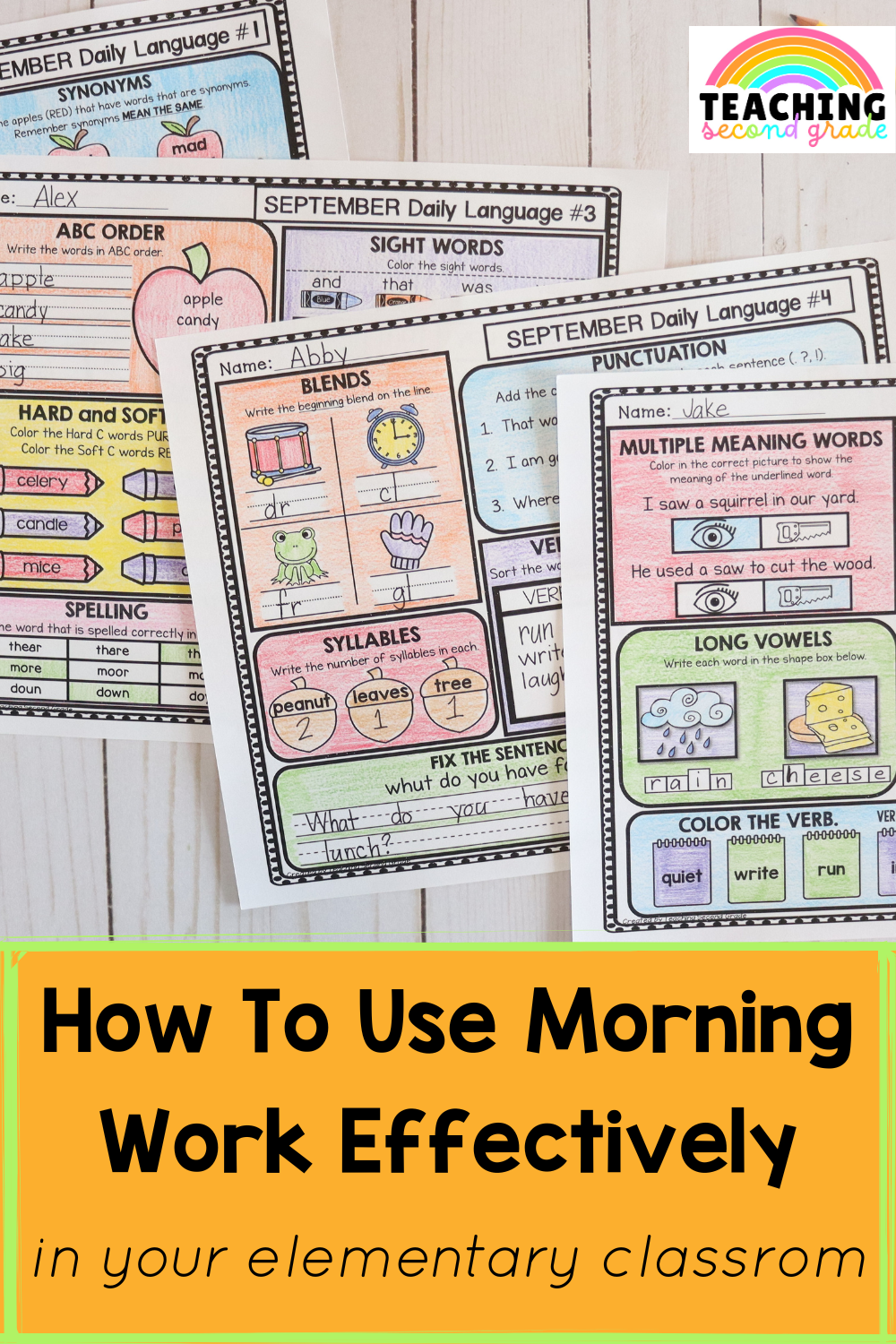 How to Use Morning Work Effectively in the Elementary Classroom ...
