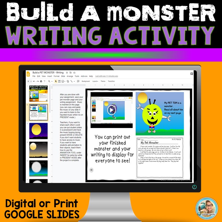 Build a MONSTER Craft Writing | Print or Digital - Teaching Ideas Made Easy
