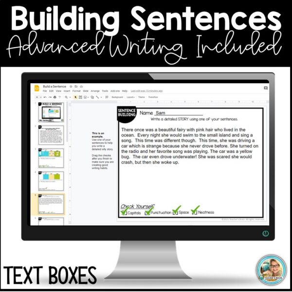 Sentence Building Activity | Google Slides | Literacy Centers ...