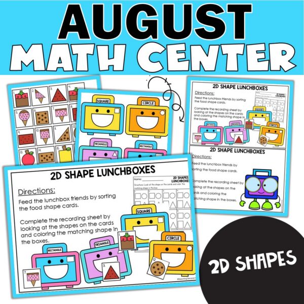 2D Shapes Sorting Math Center – August and Back to School - Teaching ...