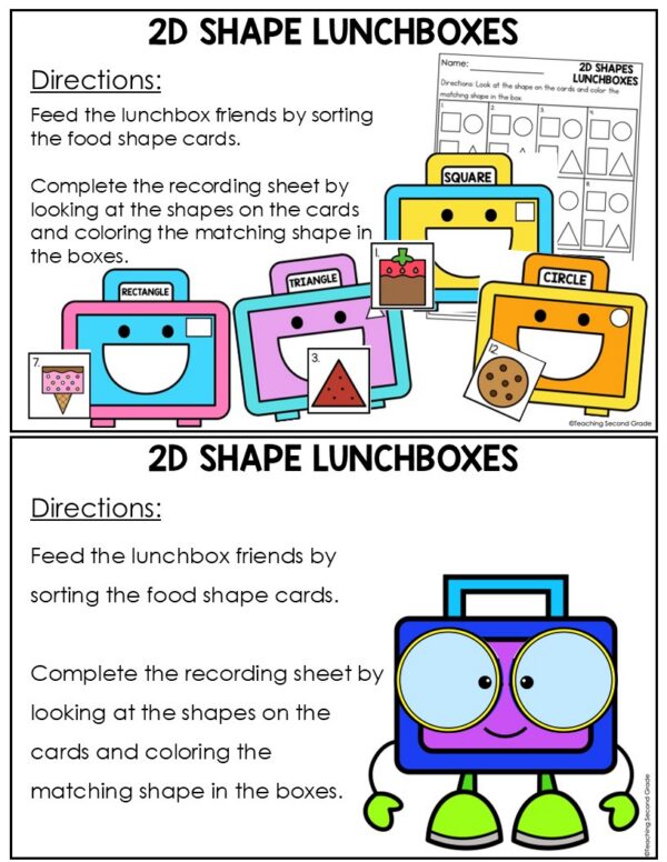 2D Shapes Sorting Math Center – August and Back to School - Teaching ...