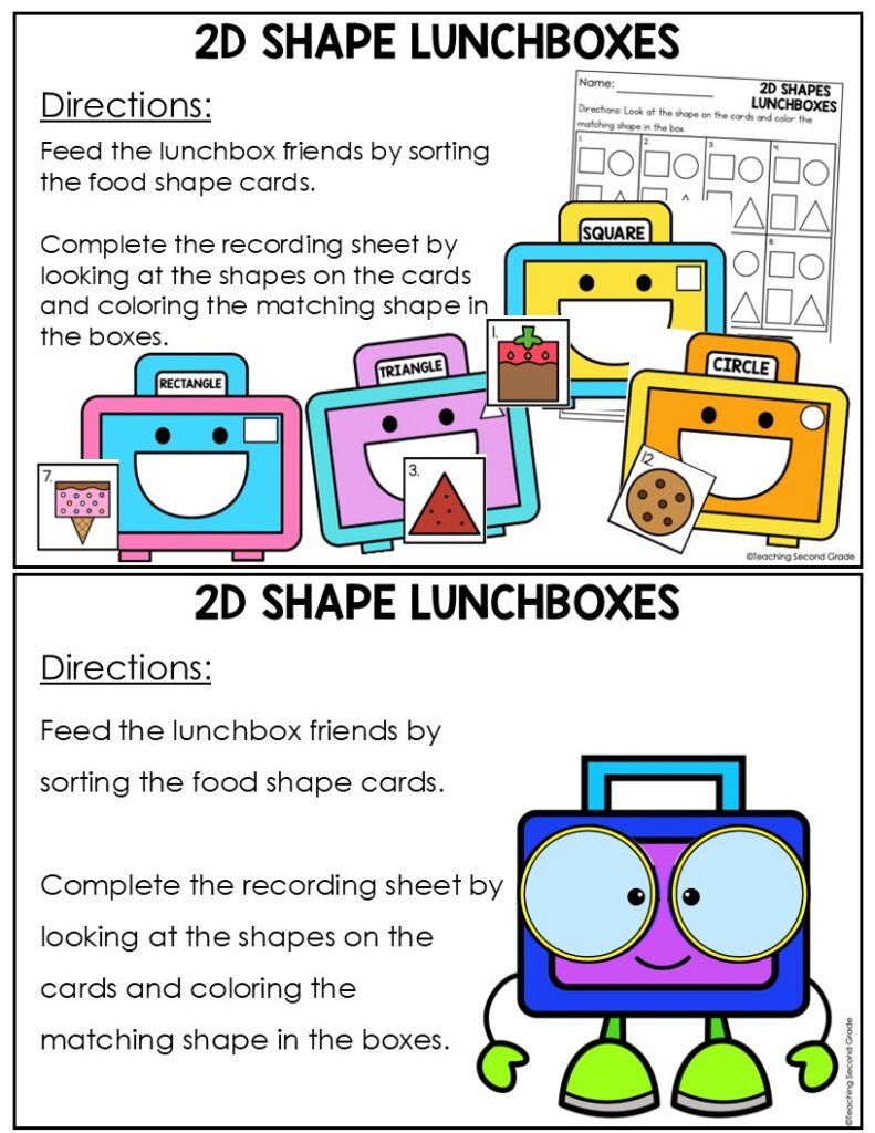 2D Shapes Sorting Math Center – August and Back to School - Teaching ...