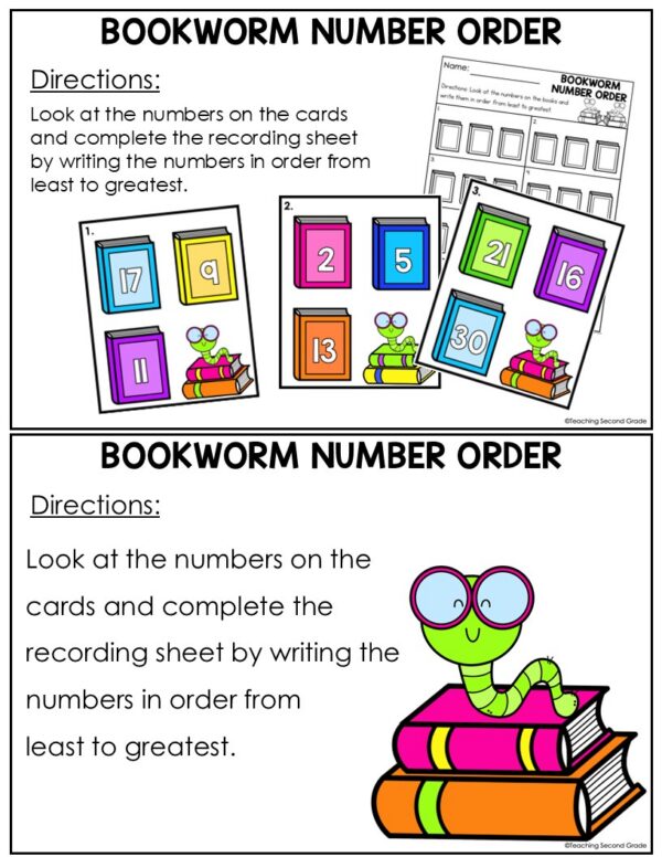 Number Order Math Center - August and Back to School - Teaching Ideas ...