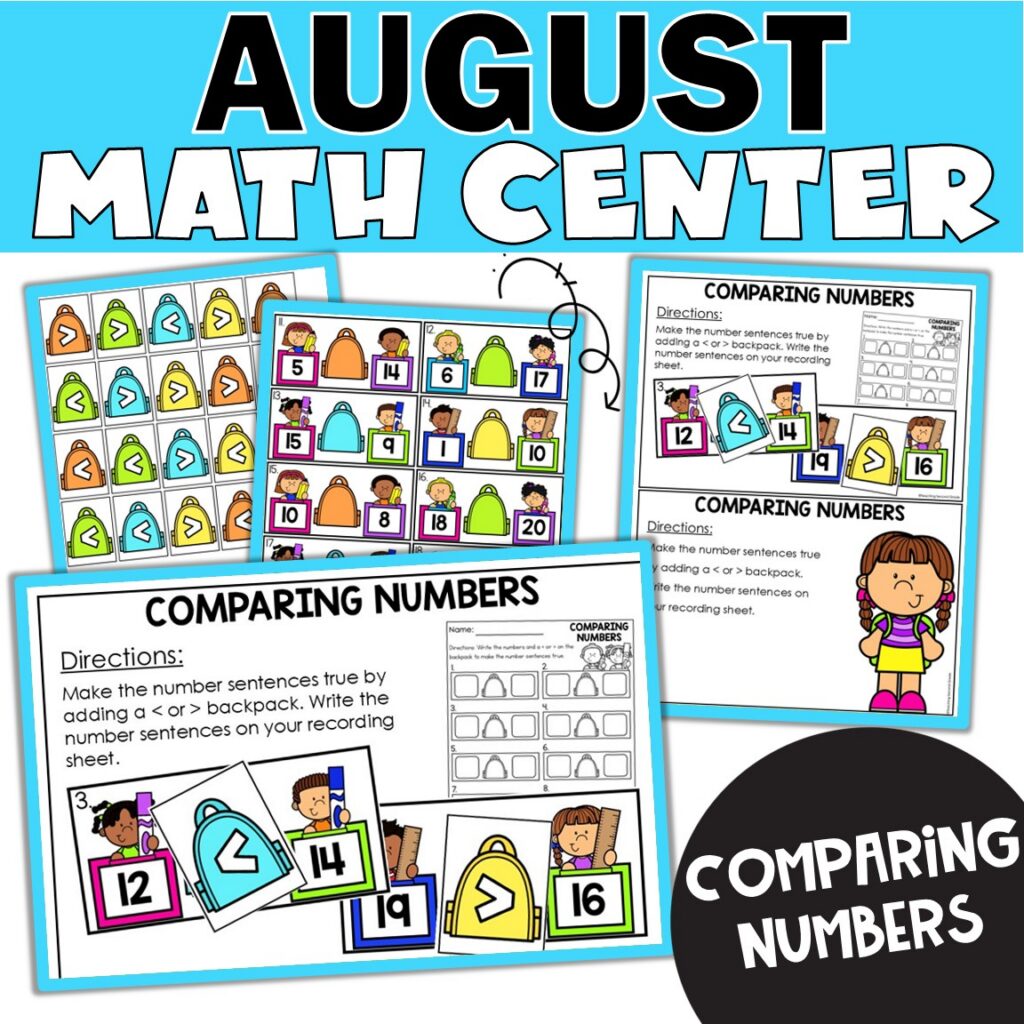 Comparing Numbers Math Center – Greater Than and Less Than Activity ...