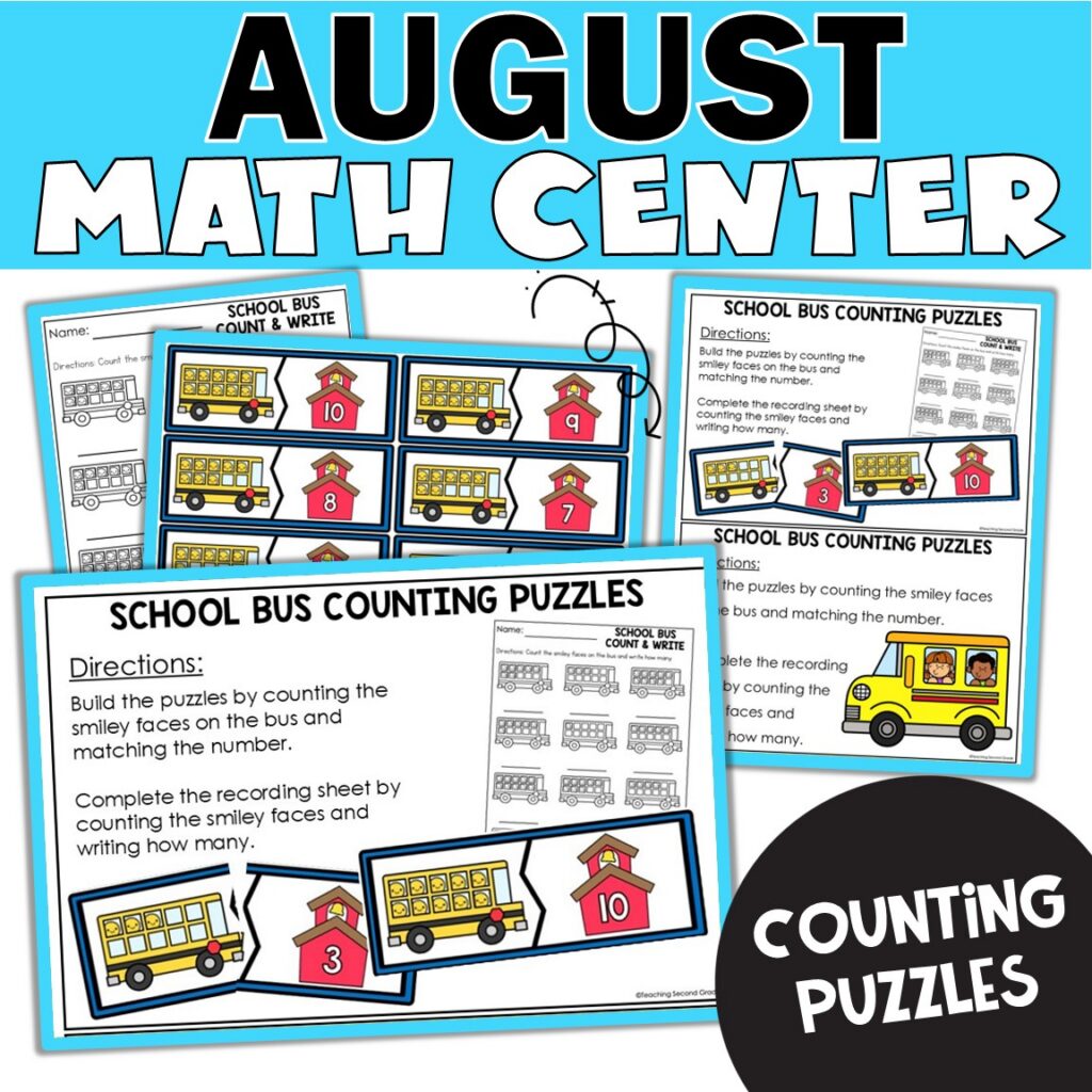 Counting to 10 Puzzles | Tens Frame | Fun Math Center for Kindergarten ...