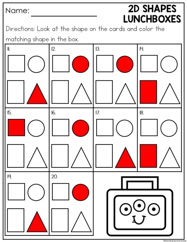 2D Shapes Sorting Math Center – August and Back to School - Teaching ...