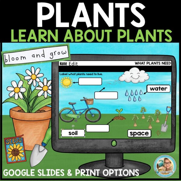 Plants Unit | Life Cycle | Parts Google Slides & Print Option ...