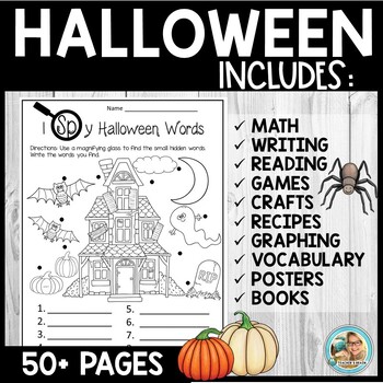 Halloween Kindergarten First Grade Worksheets | Math and Literacy ...