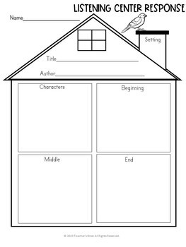 Reading Response Sheets | Listening Center | Book Summary Templates ...