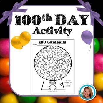 100 Day Gumball Machine | 100th Day of School Activities - Teaching ...