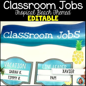 Editable Classroom Jobs Beach Themed - Teaching Ideas Made Easy