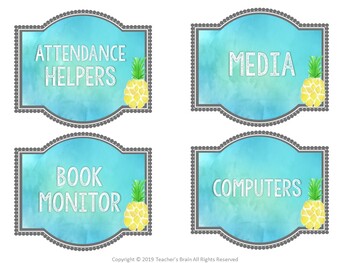 Editable Classroom Jobs Beach Themed - Teaching Ideas Made Easy