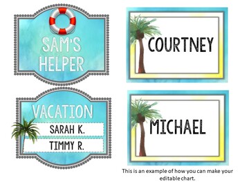 Editable Classroom Jobs Beach Themed - Teaching Ideas Made Easy