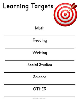 LEARNING TARGETS Posters - Teaching Ideas Made Easy