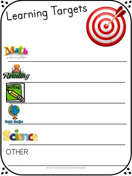 LEARNING TARGETS Posters - Teaching Ideas Made Easy