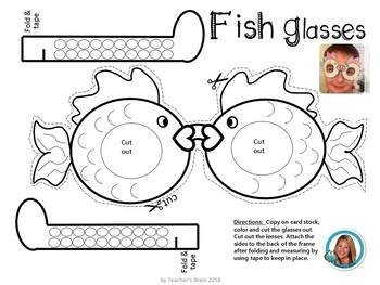 Ocean Theme Fish Glasses by Teacher's Brain - Teaching Ideas Made Easy