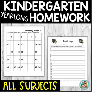 Kindergarten Weekly Homework Folders for the Year | Editable - Teaching ...