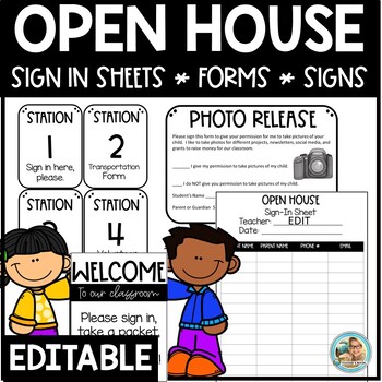 Open House EDITABLE Templates Sign In Sheet | Signs | Treat Tags ...