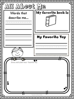All About Me Activities - Open House Journal - Teaching Ideas Made Easy