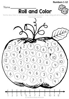 Pumpkin Math Activities | Roll and Color - Teaching Ideas Made Easy