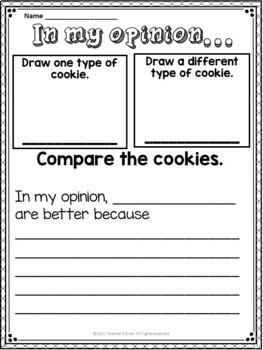 Opinion Writing Unit with COOKIES - Teaching Ideas Made Easy