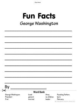 Presidents Day Writing Activity | George Washington | Craft - Teaching ...