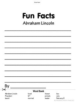 Presidents Day Writing Activity | Abraham Lincoln CRAFT - Teaching ...