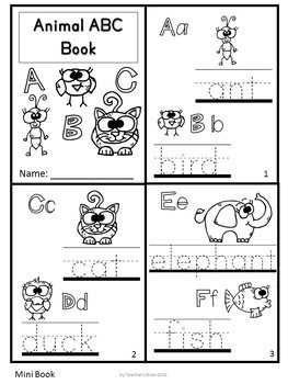 ABC Animals Handwriting Science Mini Book - Pre-K, Kindergarten, 1st ...