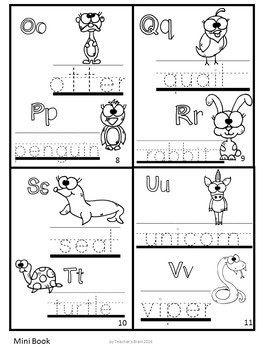 ABC Animals Handwriting Science Mini Book - Pre-K, Kindergarten, 1st ...