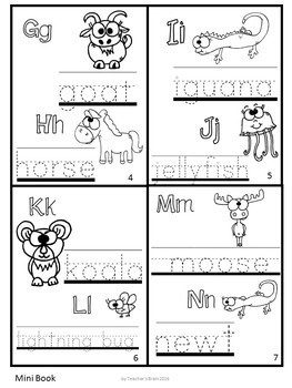 ABC Animals Handwriting Science Mini Book - Pre-K, Kindergarten, 1st ...