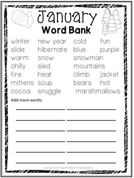January Writing Prompts for Kindergarten - 3rd January Journal ...
