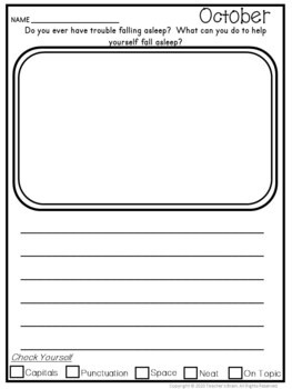 OCTOBER Writing Prompts Journal - Teaching Ideas Made Easy