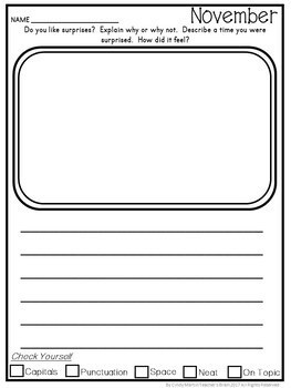 NOVEMBER Writing Prompts Journal - Teaching Ideas Made Easy