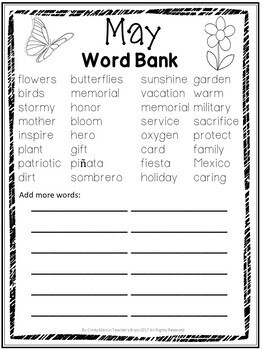 MAY Writing Prompts Journal K-3 - Teaching Ideas Made Easy