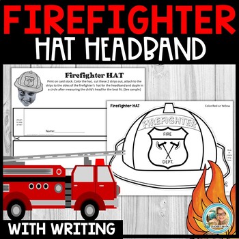 Firefighter Hat Headband Crown | Writing Activities Fire Safety ...
