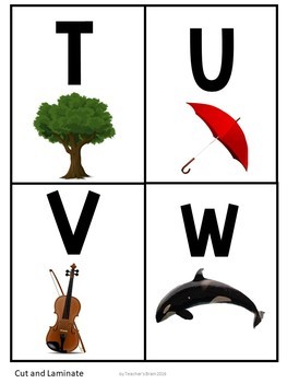 Letter Sound Cards A-Z Alphabet Picture Cards Uppercase and Lowercase ...