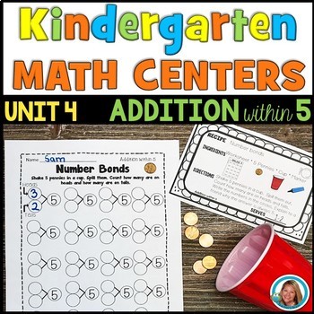 Math Centers Kindergarten - Addition within 5 Worksheets and Activities ...