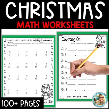 Christmas Math and Literacy Worksheets Kindergarten and First Grade ...