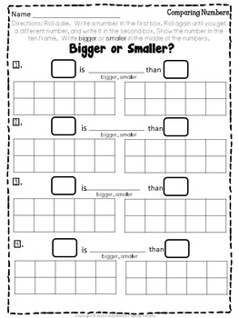 Math Centers Kindergarten | COMPARING NUMBERS Activities | Greater Than ...