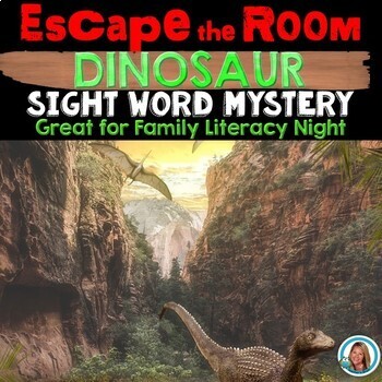 Family Literacy Night Activities - Escape Room DINOSAUR THEMED EDITABLE ...