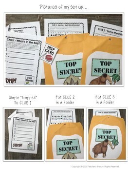 Family Literacy Night Activities - Escape Room DINOSAUR THEMED EDITABLE ...