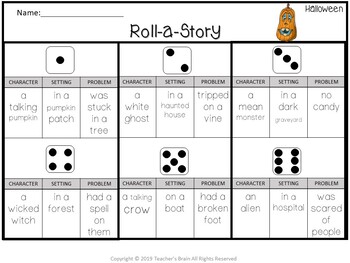 Roll A Story Narrative Writing Activities - Teaching Ideas Made Easy