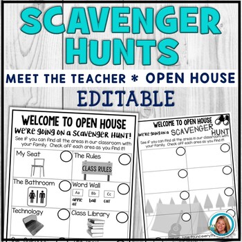 Open House Scavenger Hunt | Meet The Teacher EDITABLE - Teaching Ideas ...