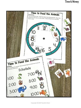 Math Centers Kindergarten | Telling Time & Money Activities - Teaching ...